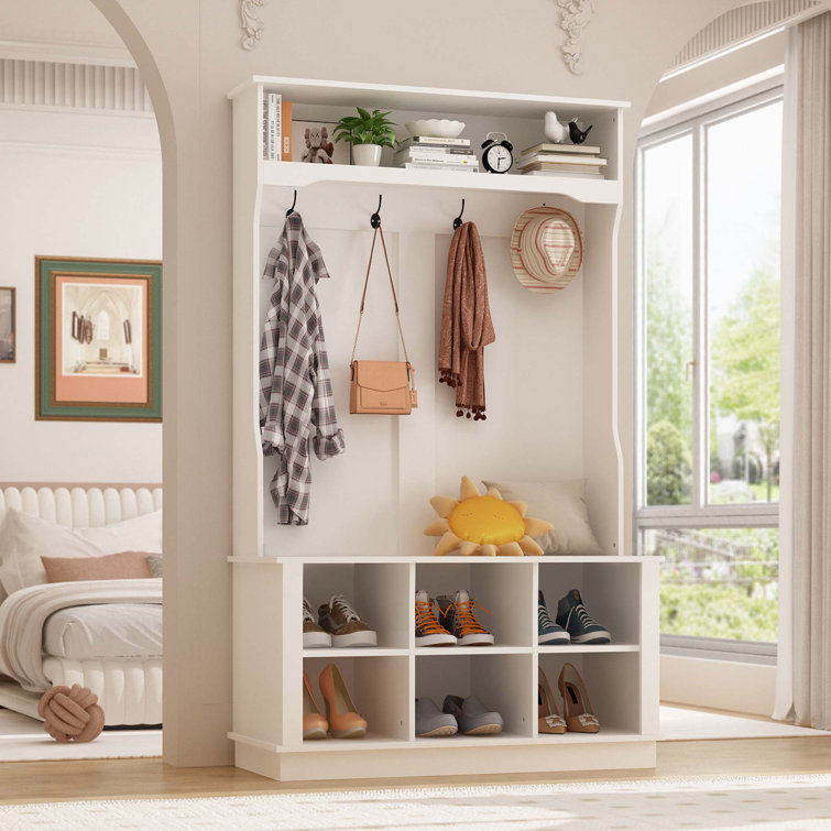 Lark Manor Aldoyn Hall Tree 39 8 Wide With Bench And Shoe Storage